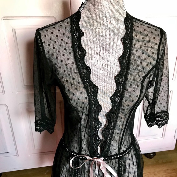 Intimates & Sleepwear | Sexy Black Top See Thru W Garters | Poshmark